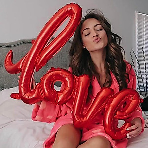 2pcs LOVE Foil Balloons Mylar Foil Letters Balloons Reusable Material for Romantic Valentine's Day Wedding Bridal Shower Anniversary Engagement Party Decorations