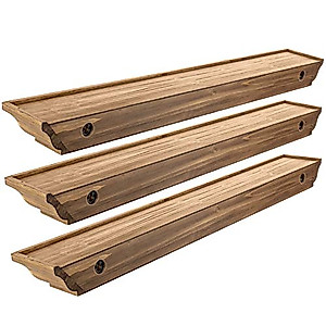kieragrace Muskoka Fitz Wood Shelves - Walnut, 36", Set of 3