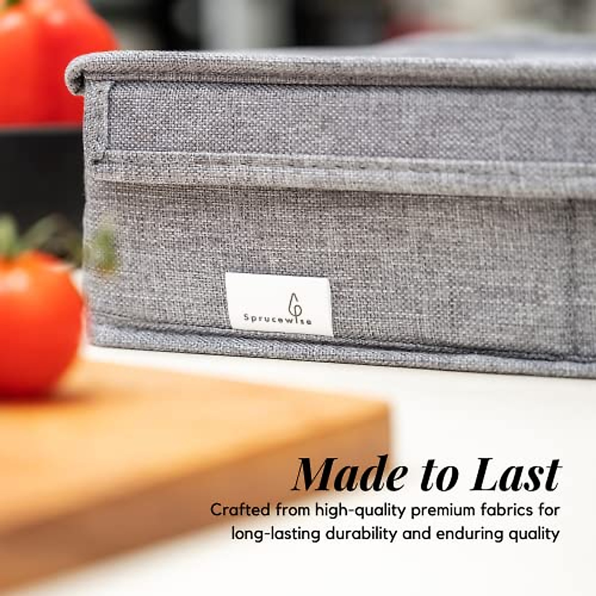 Sprucewise Fabric Ziplock Bag Organizer for Drawer - Plastic Bag Organizer, Baggie Organizer for Drawer, Ziplock Box Holder for Quart, Gallon, Snack, Sandwich Bag Organizer, Baggie Holder