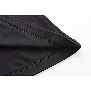 SERHOM Black Turtleneck Men Cotton Long Sleeve Mock Turtleneck for Men Thermal Underwear, M