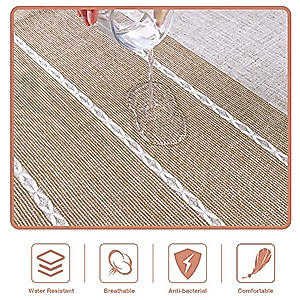 Vonabem Table Cloth Tassel Cotton Linen Table Cover for Kitchen Dinning Wrinkle Free Table Cloths (Coffee, 60in Round)