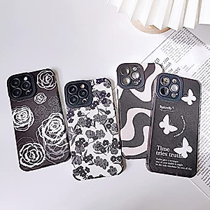 INJPCUCA Designed for iPhone 14 Pro Max Case Cute Wave Pattern Design Black Protective Case for Women Girls PU Leather Silicone Slim Shockproof Cover for iPhone 14 Pro Max 6.7", Beige Pink