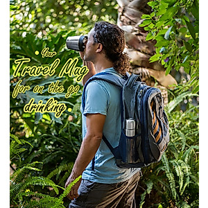 Mixpresso Coffee Flask +Coffee Mug, Stainless Steel Coffee vacuum flask For Hot Coffee or Cold Tea Fits Car Caddy or Backpack, Leak Proof Travel Mug, 17 Ounce Coffee Thermos