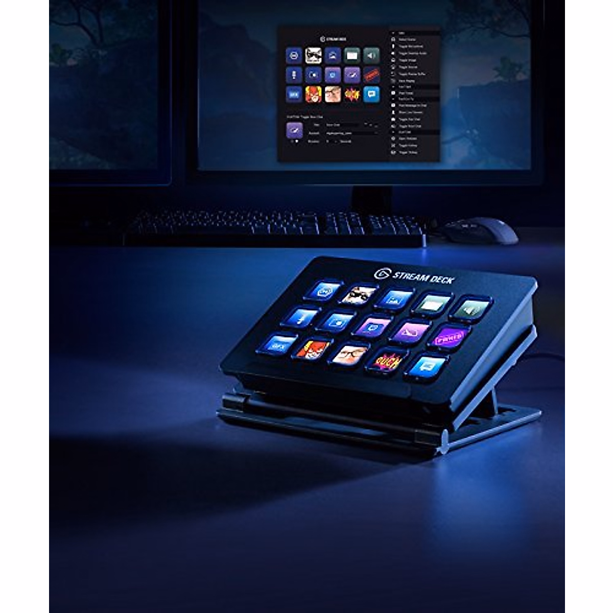 Elgato Stream Deck - Live Content Creation Controller with 15 Customizable LCD Keys, Adjustable Stand, for Windows 10 and macOS 10.11 or Later (Renewed)