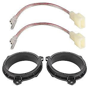 NuIth Door Speaker Adapter w/Speaker Wiring Harness for Select Toyota 1998-2015, Scion 2004-2014 Aftermarket Car 6.5 Inch Speaker Adapters Rings Kit