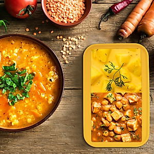 Maxcheck 4 Pack Large Silicone Soup Freezer Containers with Lid 6 Cup Silicone Freezer Trays Reusable Food Storage Freezing Containers For Soup,Pasta Sauce,Leftovers,Meal Prep(Orange)