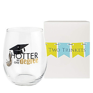 Hotter by One Degree Stemless Graduation Wine Glass, 15 oz