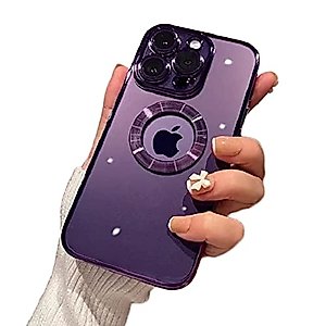 LSL iPhone 14 Pro Max Luxury Purple Case with Camera Protector & Clear TPU Shockproof Protective Logo View