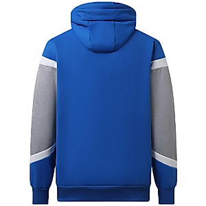 LQHHYLYX Mens Hoodie Multicolor Panel Sweatshirt Fleece Long Sleeve Sports Tops (Medium, Blue)