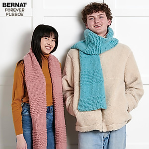 Bernat Forever Fleece White Noise Yarn - 2 Pack of 280g/9.9oz - Polyester - 6 Super Bulky - 194 Yards - Knitting/Crochet