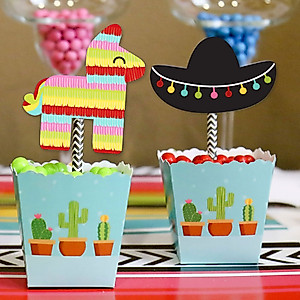 Let's Fiesta - Paper Straw Decor - Mexican Fiesta Party Striped Decorative Straws - Set of 24