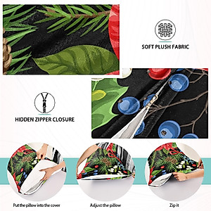 Christmas Flowers Pillowcase for Hair and Skin Body Pillow Cover Long Body Pillow Case 20"X 54" Flannel Pillow Cases with Zipper for Body Pillows