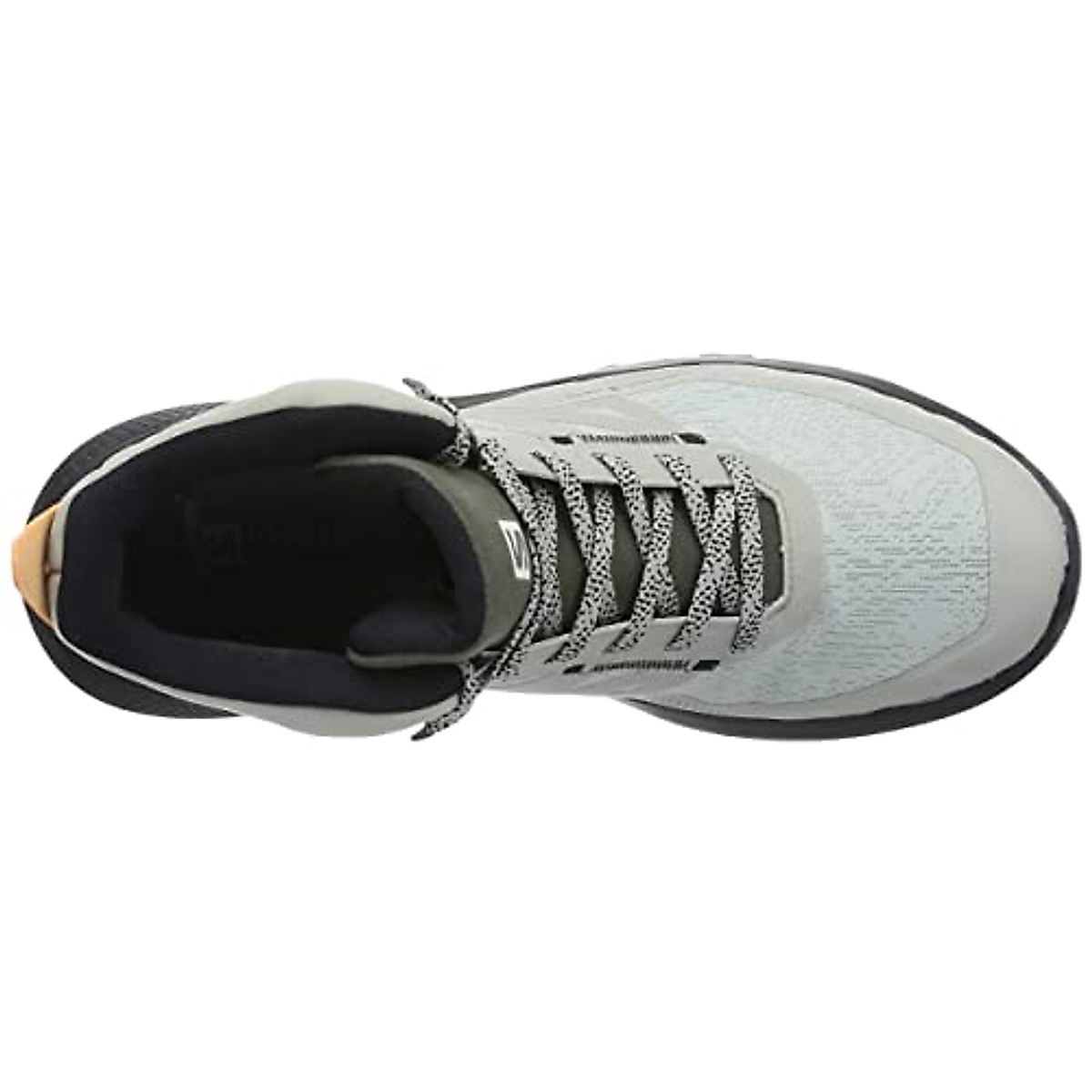 Salomon Men's OUTPULSE Mid Gore-Tex Hiking Boots for Men, Wrought Iron/Black/Vibrant Orange, 8.5