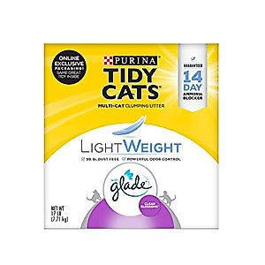 Purina Tidy Cats Low Dust, Multi Cat, Clumping Cat Litter, LightWeight Glade Clean Blossoms - 17 lb. Box