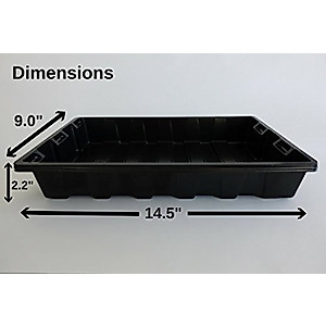 10 Seed Starting Plant Growing Trays (Without Holes) - Durable, Reusable - Grow and Start Seeds, Good for your greenhouse, microgreens and Hydroponics - PACK OF 10 FLATS + FREE PLANT LABELS