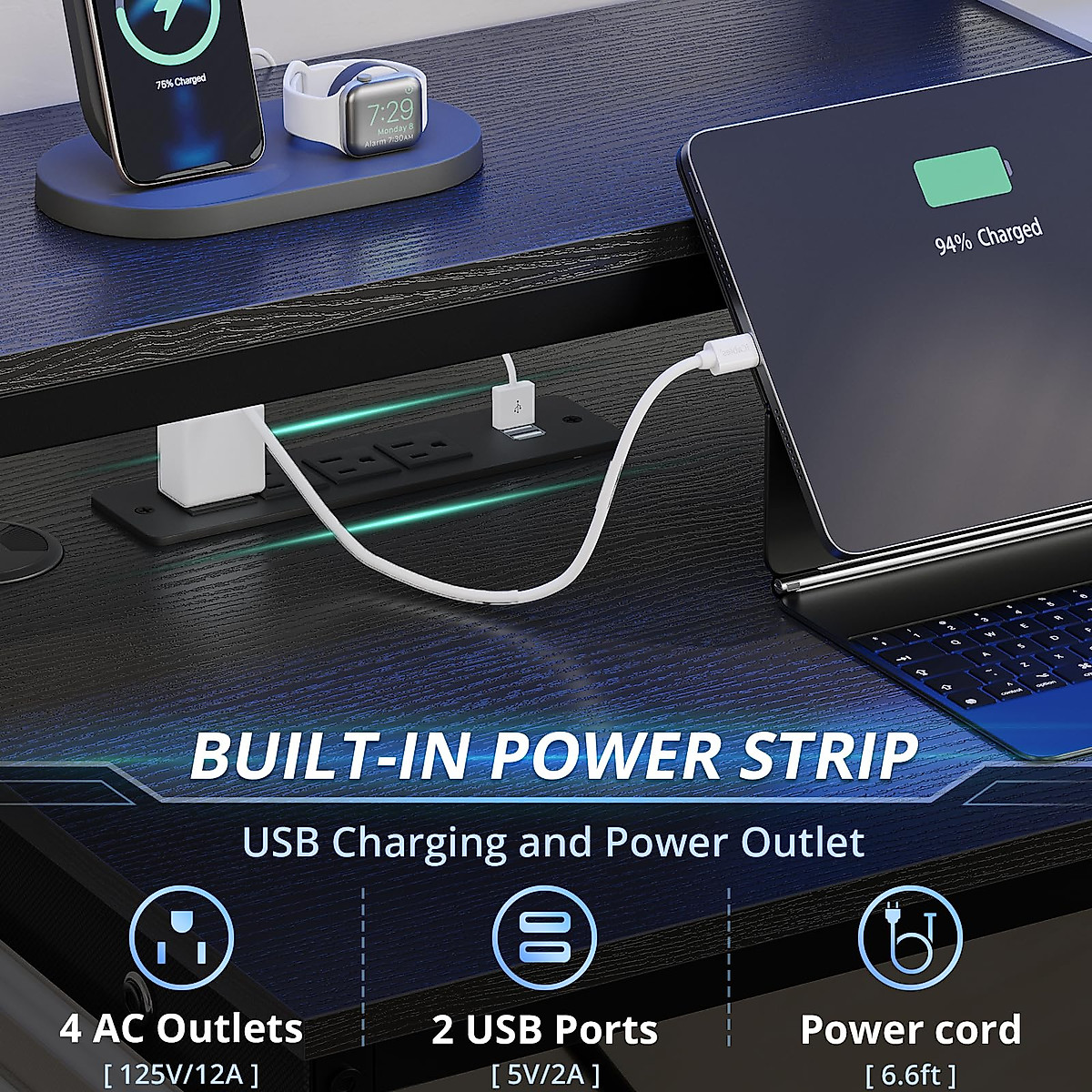 UPOSOJA L Shaped Gaming Desk with Keyboard Tray, Reversible Computer Desk with Power Outlet, Corner Home Office Desks, Mobile File Cabinet Storage Shelves Monitor Stand Drawers (Black, 67in)