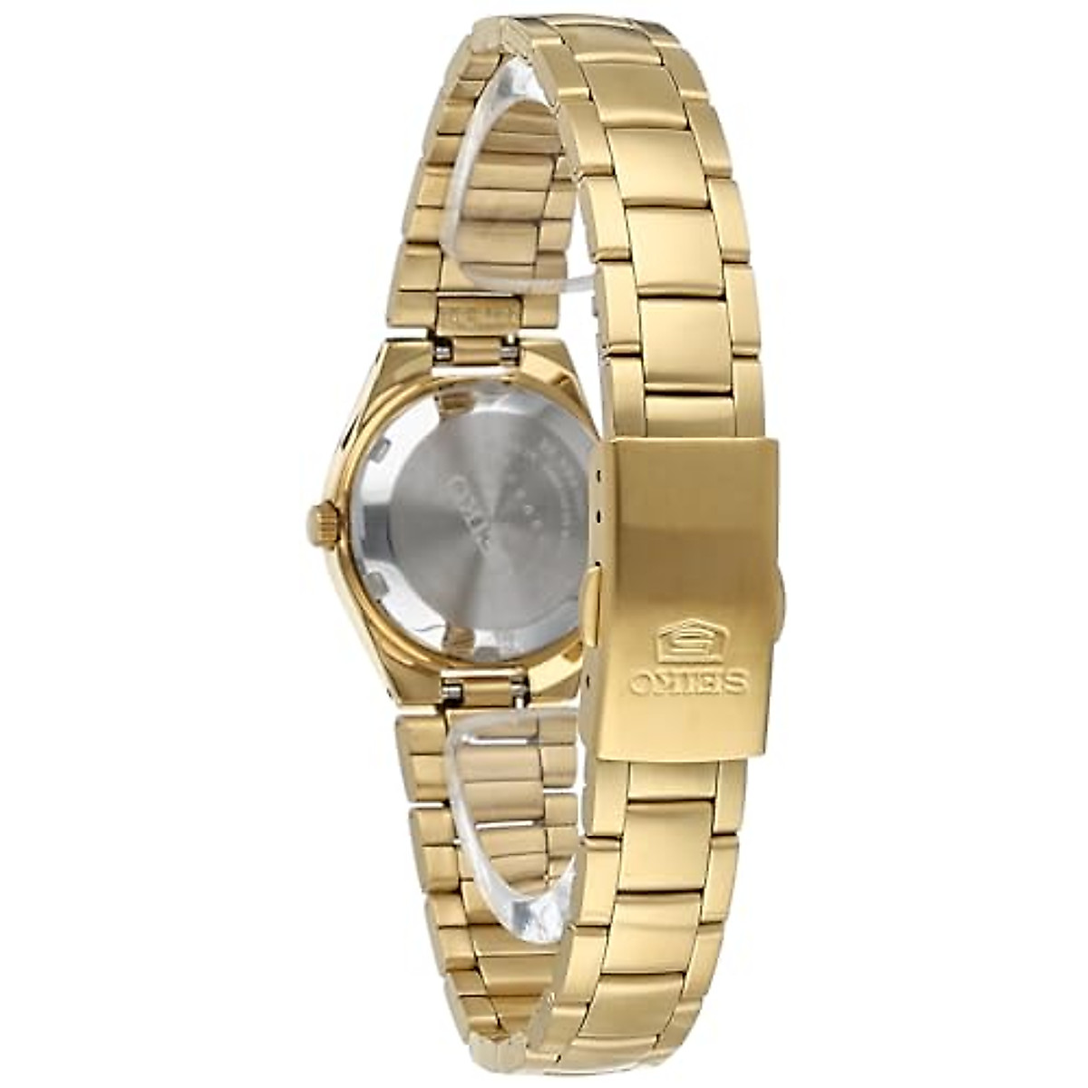 Seiko Men's SNXL72 Seiko 5 Automatic Gold-Tone Stainless Steel Bracelet Watch with Patterned Dial
