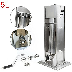 Commercial Churros Maker, Heavy Duty Waffle Makers, 5L Stainless Steel Manual Spanish Donut Churrera Machine with 4pcs Nozzles for Home Restaurants Cafeterias Bakeries