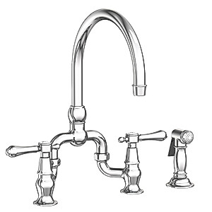 Kitchen Bridge Faucet with Side Spray - 9459 - POLISHED CHROME - Chesterfield