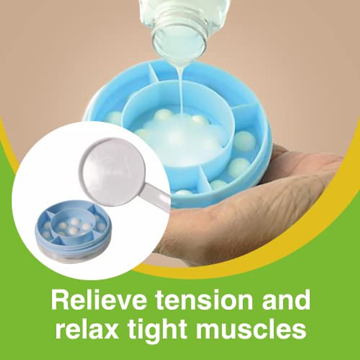 BodyHealt Lotion Applicator and Massager – Handheld Self Lotion Applicator for Back, Foot Lotion, Shower Gel, Tanning, Skin Cream & Sunscreen Lotion. Long Shower Bath Brush, Easily Roll-On Dispenser