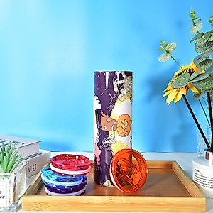 FECBK 40 Pcs 20oz Skinny Tumbler Lid Replacement Lids Plastic Splash Resistant Lids Covers Spill Proof Silicone Sliding Skinny Tumbler Lid, BPA Free, Multi-Colored for Mouth Tumbler Cooler Cup