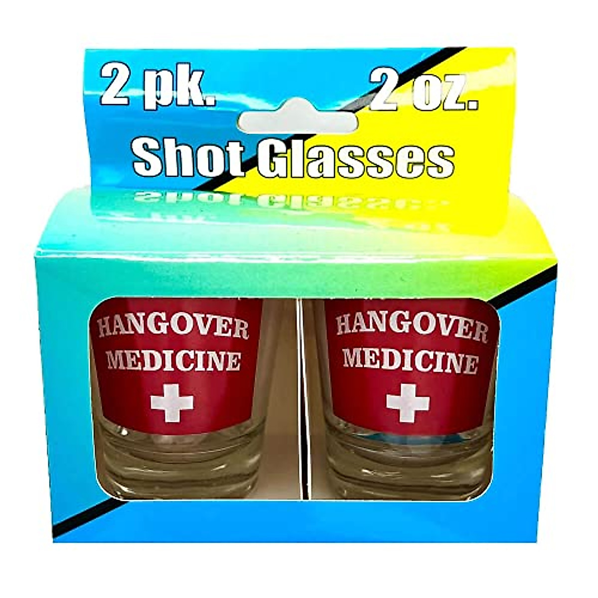 Black Ball Corp. Hangover Medicine - 2oz Novelty Shot Glass - 2 Piece Set
