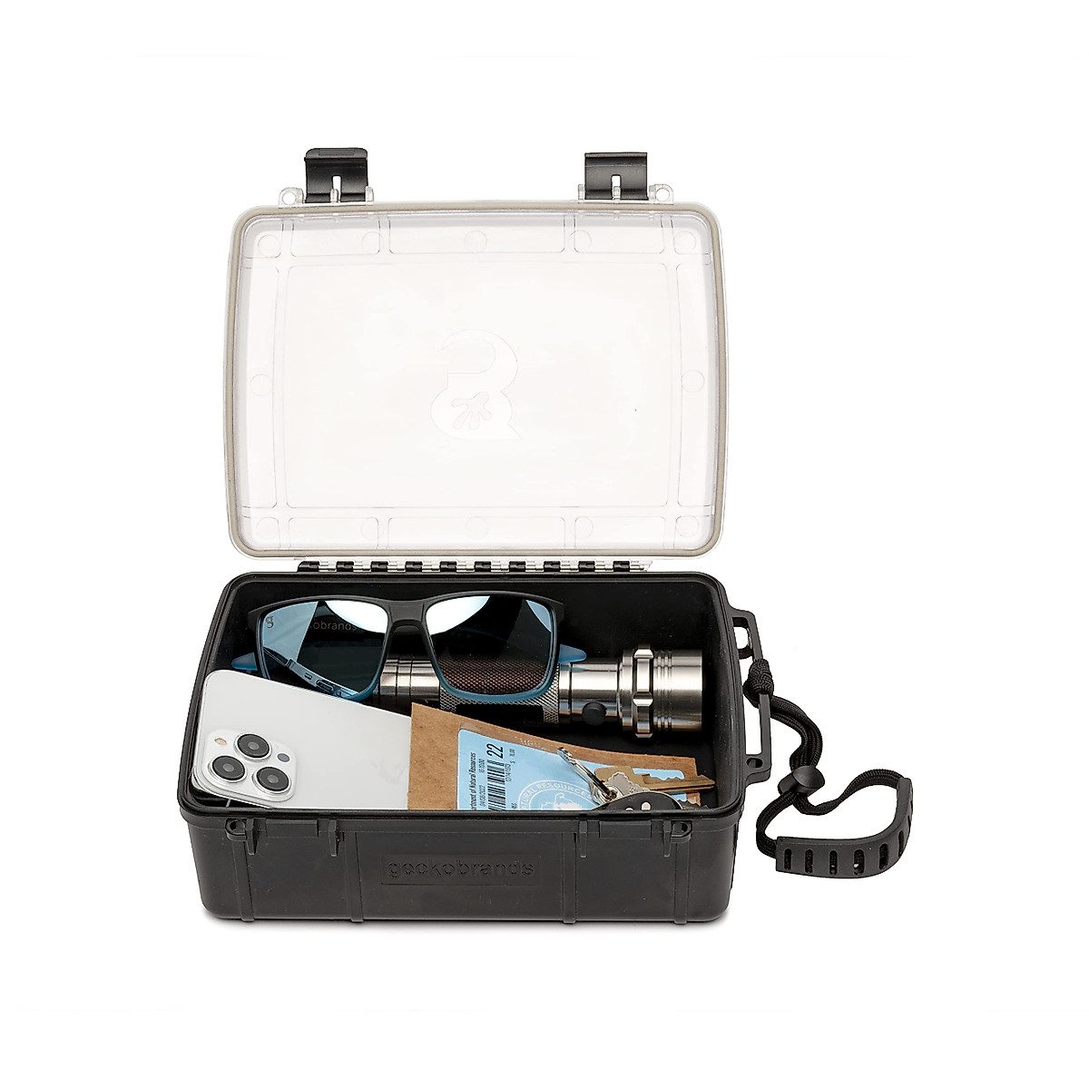 geckobrands Waterproof Dry Box Storage Case, X-Large, Black - Watertight & Airtight Dry Box for Phone, Wallet