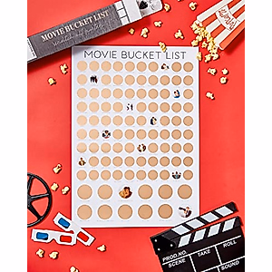 100 Movies Scratch Off Poster Bucket List - Top Films of All Time - Includes 12 Unique Sagas - Must See Movies - Gift for Movie Lovers - 16.5" x 23.4" - Gifts for Him, Gifts for the Couple