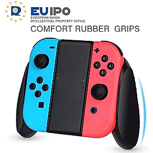 HEYSTOP Grip Compatible with Nintendo Switch OLED/Nintendo Switch JoyCon 3 Pack, Wear Resistant Game Switch Controller Handle Case Kit for Nintendo Switch Joy Con, Black