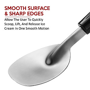 Ice Cream Spade - Stainless Steel Ice Cream Paddle for Hard or Creamy Ice Cream - Ice Cream Scoop with Comfortable Plastic Handle - Heavy Duty Strong, Durable Bend Proof Ice Cream Scooper
