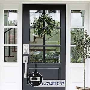 KIAYACI Front Door Lock Set Door Handle Sets Brushed Nickel Door Handle Entry Door Locksets with Rectangle Keypad Deadbolt Single Smart Locks for Front Door Keyless Entry Door Lock Silver