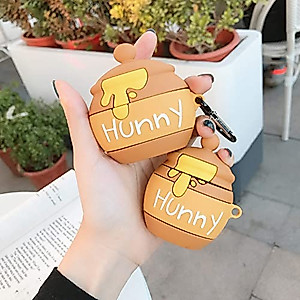 Cute Case Compatible with Apple AirPods Pro Cartoon Anime Cool Kawaii Food Cover Silicone Shell Anti-Fall Cases for New Apple AirPods 2019 for Men Women (AirPods Pro, Hunny)