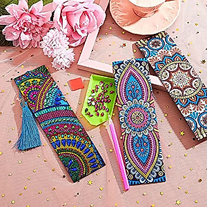 Diamond Painting Bookmarks: 5D Special Shaped Diamond Art Bookmarks,Beaded Bookmarks for Book Readers (Floral)