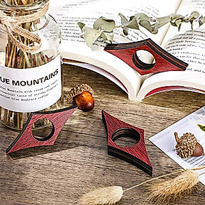 3 Pieces Book Page Holder Wooden Thumb Bookmark Thumb Ring Page Holder Page Spreader Book Reading Accessories for Teachers Book Lovers Readers Bookworm Literary Present in 3 Sizes