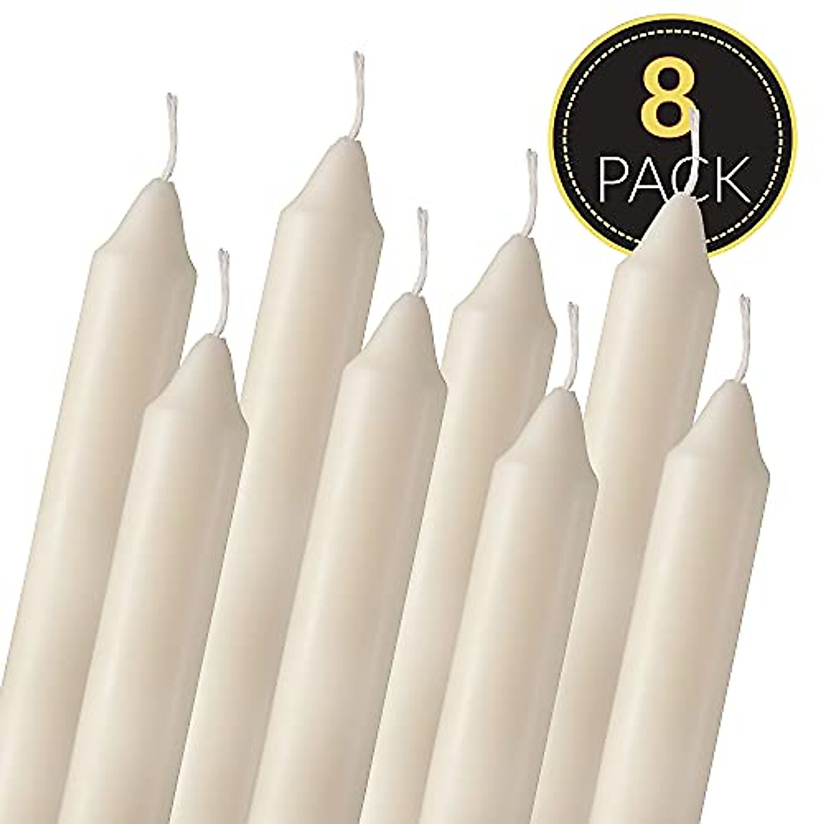 SPAAS Straight Candle Sticks - Pack of 8 6" Long Ivory Candles | 5 Hour Long Burning Unscented Candles for Emergency Candles, Chime Candles, Table Candles for Wedding, and Home Decoration