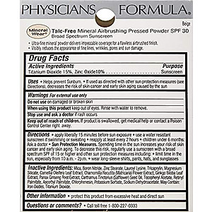 Physicians Formula Mineral Wear Talc-Free Mineral Airbrushing Pressed Powder SPF 30 Beige | Dermatologist Tested, Clinicially Tested