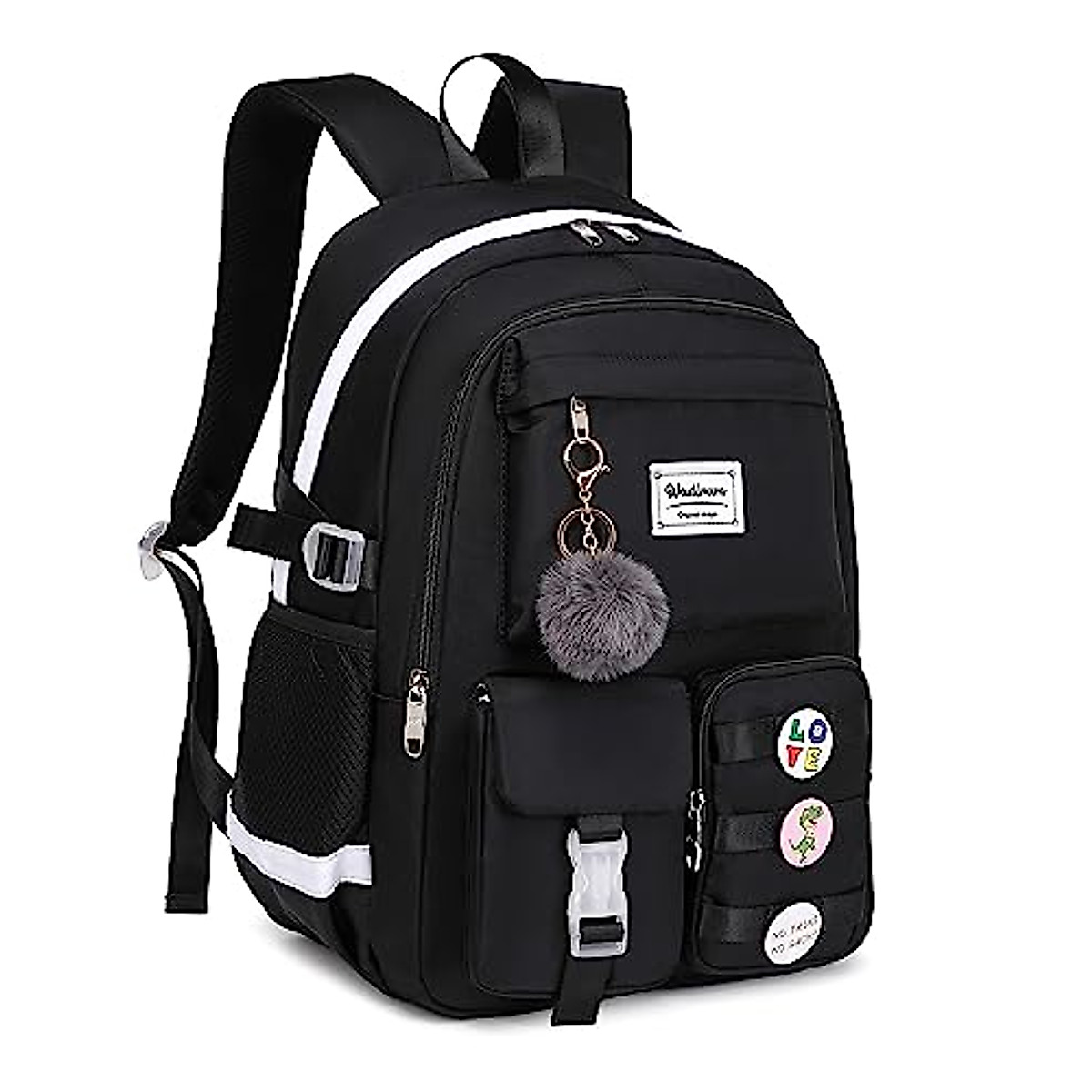 Wadirum Cute Laptop Backpack for Girl Fashion College Bag Women Backpack Purse Black