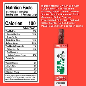 Baja Jerky All Natural Beef Sticks - Traditional, Street Taco, & Hot Sauce, Gluten Free, Protein Packed, Made in the USA - Variety, (Pack of 12)