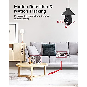 LaView 4MP Bulb Security Camera 2.4GHz, 360° 2K Security Cameras Wireless Outdoor Indoor Full Color Day and Night, Motion Detection, Audible Alarm, Easy Installation, Compatible with Alexa（Black）