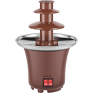 Electric Chocolate Fondue Fountain Machine, 3-Tier Chocolate and Cheese Melting Fountain with 10oz Capacity, Stainless Steel Mini Chocolate Fountain for Parties, Weddings, Birthdays, and Events