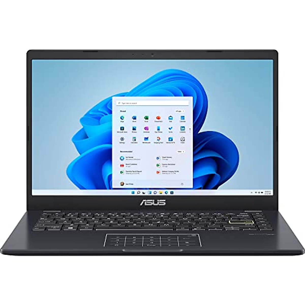 Asus 2022 14'' HD Laptop, Intel Celeron N4020 Processor, 4GB RAM, 64GB eMMC Flash Memory, Graphics 500, Webcam, Stereo Speakers, Peacock Blue, Windows 11S, 32GB USB Card 4GB | 64GB EMMc