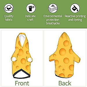 Yellow Cheese Pattern Cat Costumes for Pets Dog Hoodie Puppy Sweatshirt Winter Clothes Pet Hooded