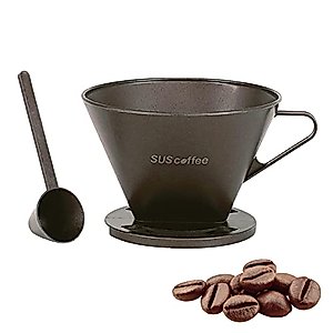 Terra Distribution Pour Over Coffee Dripper [ Designed in Japan ] Eco-friendly Coffee Dripper Reusing Coffee Beans' Waste as Raw Material (Coffee Maker)