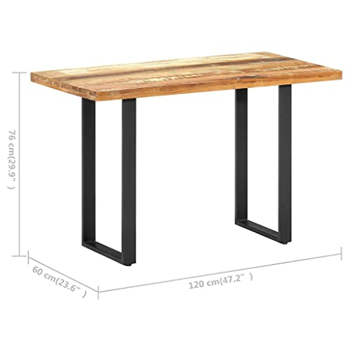 WHOPBXGAD Dining Table,Industrial Restaurant Counter, Wooden bar Table for Living Room, Dining Room, Bistro Table,47.2"x23.6"x29.9" Solid Reclaimed Wood