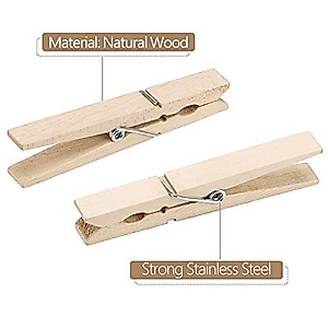 4 inch Clothes Pins Wooden Heavy Duty Wood Clothespins for Hanging Clothes Outdoor Clip,Crafts (30pcs)