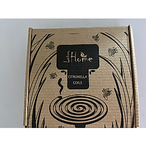 Mosquito Repellent Coils - Plant Based Citronella Scent-Perfect for Outdoor Patios - Each Burns for 5-7 Hours (16 coils & 4 Stands Total)