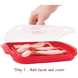 Decor Microsafe Bacon Cooker One Size Red