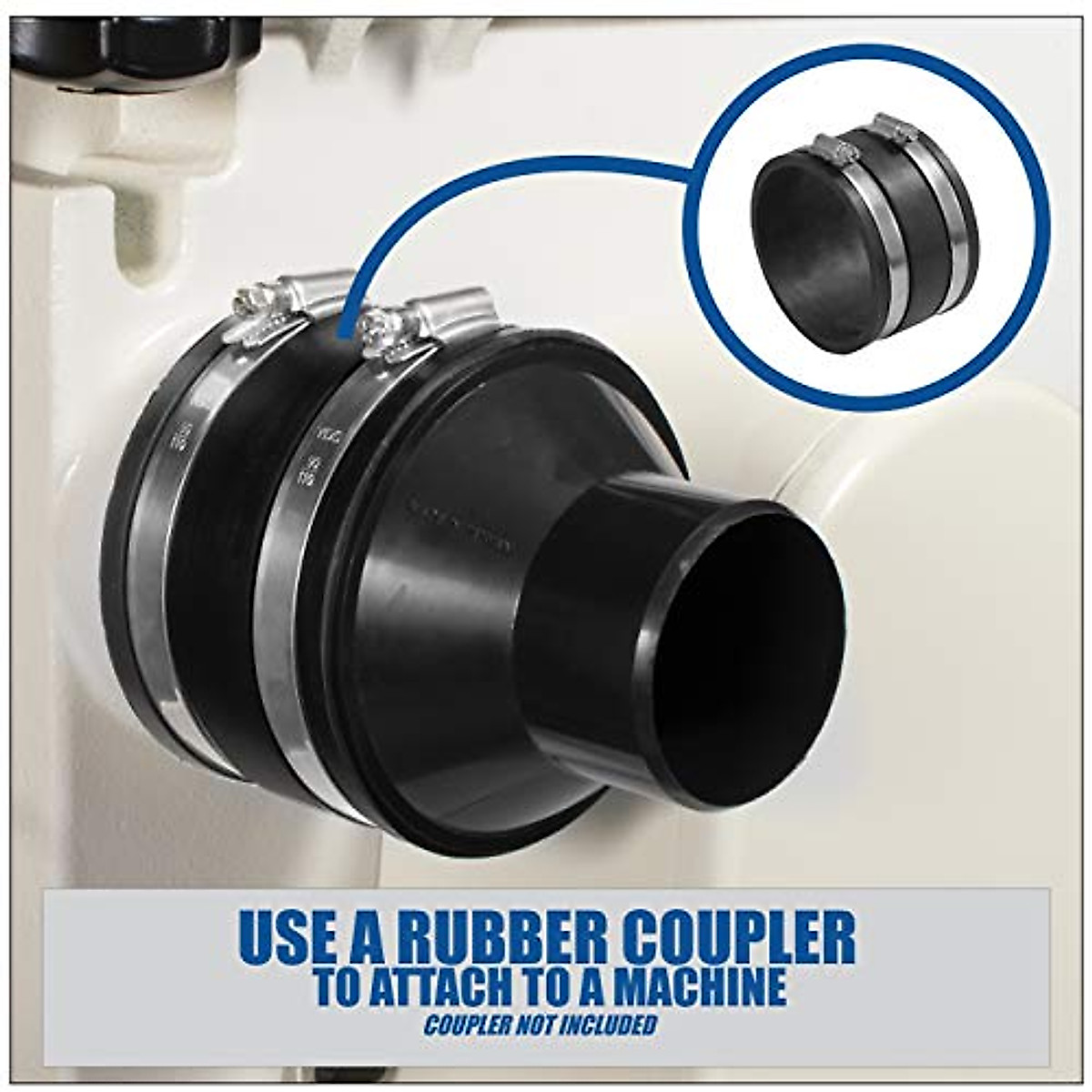 Fulton 4 inch to 2 1/2 inch Reducer Fitting for Dust Collection Hose to Hose Connections and 4 Inch Port Connections on Larger Machinery