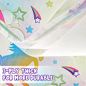 WERNNSAI Unicorn Party Plates and Napkins - Rainbow Unicorn Party Supplies for Girls Disposable Dinner Dessert Plates Napkins Tableware Set Serves 16 Guests 48 PCS