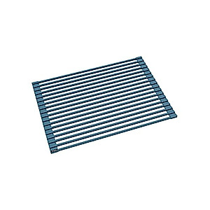 Kraus KRM-10NB Kore Multipurpose Over-Sink Roll-Up Dish Drying Rack, 21 Inch-Regular, (Cyan Blue), 20.5 L x 12.3 W